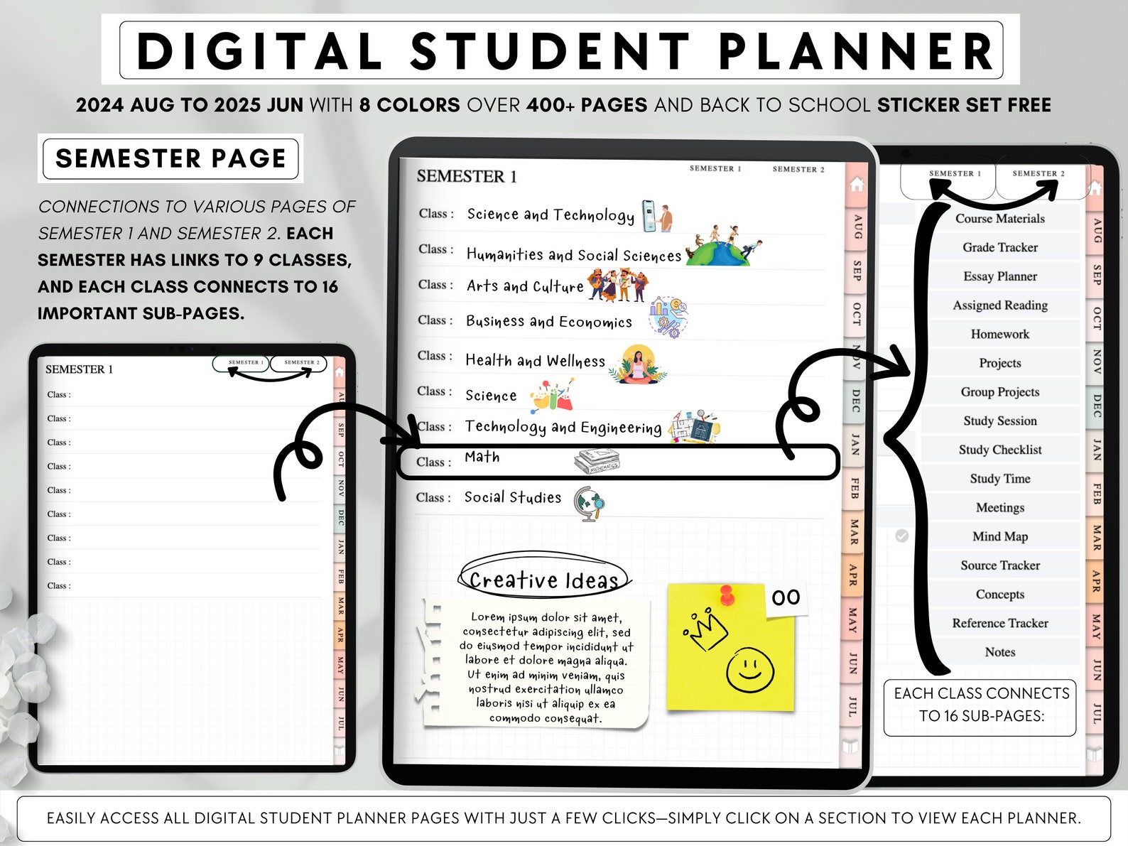 2024 2025 Student Digital Planner | Goodnotes Planner | Student Planner ...