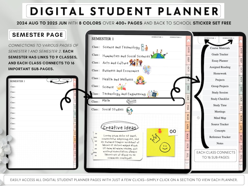 2024 2025 Student Digital Planner | Goodnotes Planner | Student Planner ...