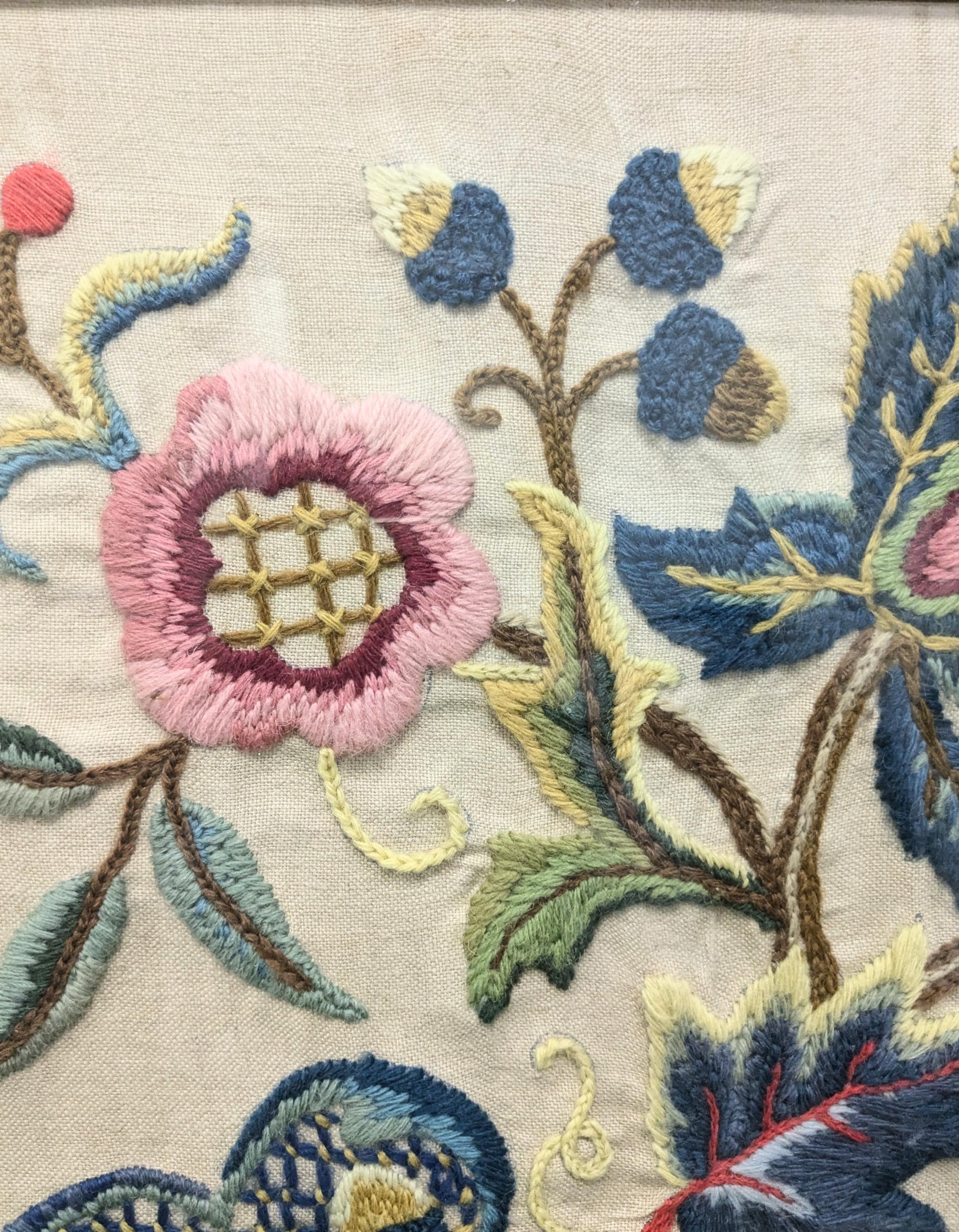 Vintage 1920s Crewel Hand Embroidered Arts and Crafts Tree of Life ...