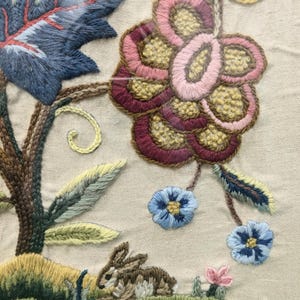 Vintage 1920s Crewel Hand Embroidered Arts and Crafts Tree of Life ...