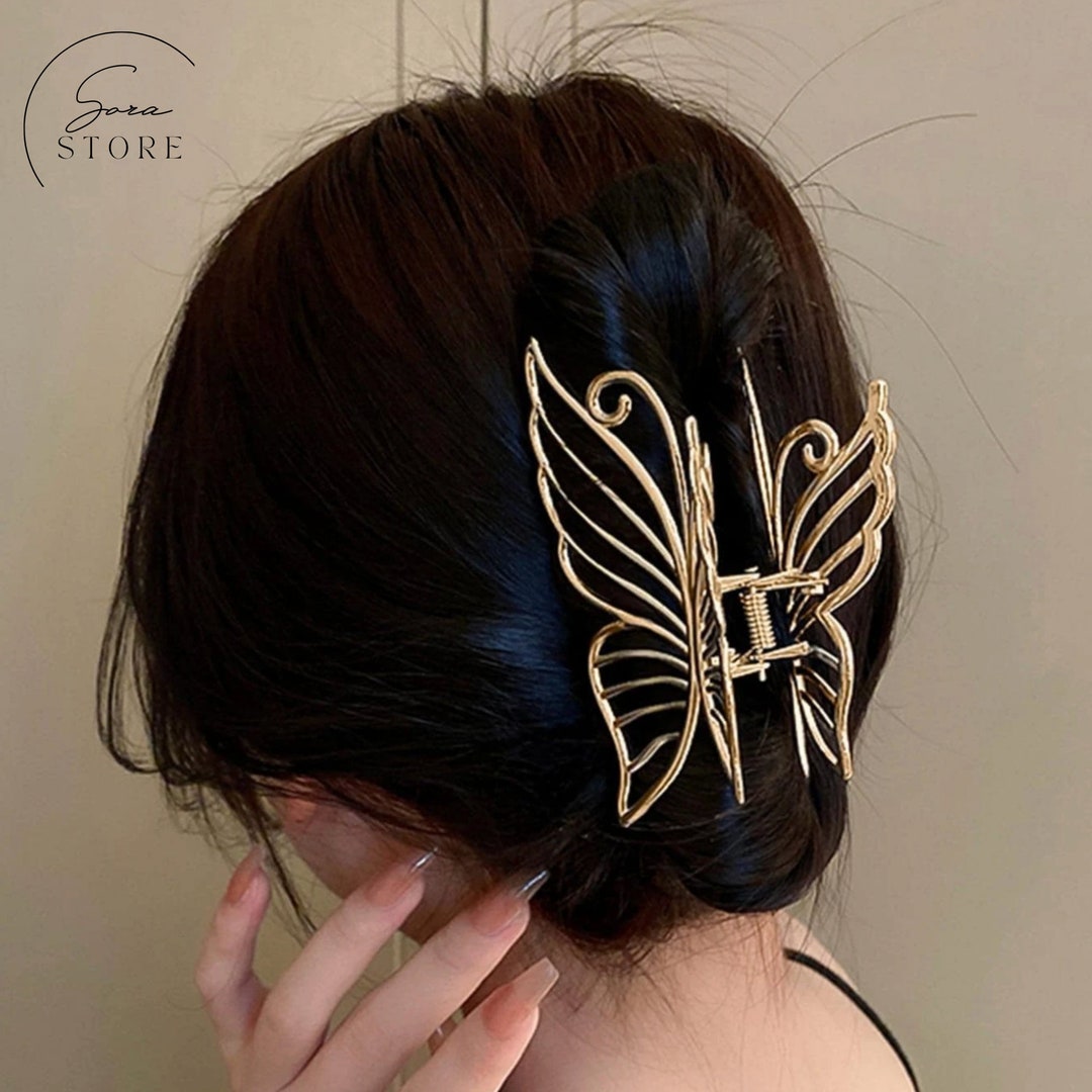 Butterfly Design Hair Claw,butterfly Metal Hair Claw,butterfly Hair ...