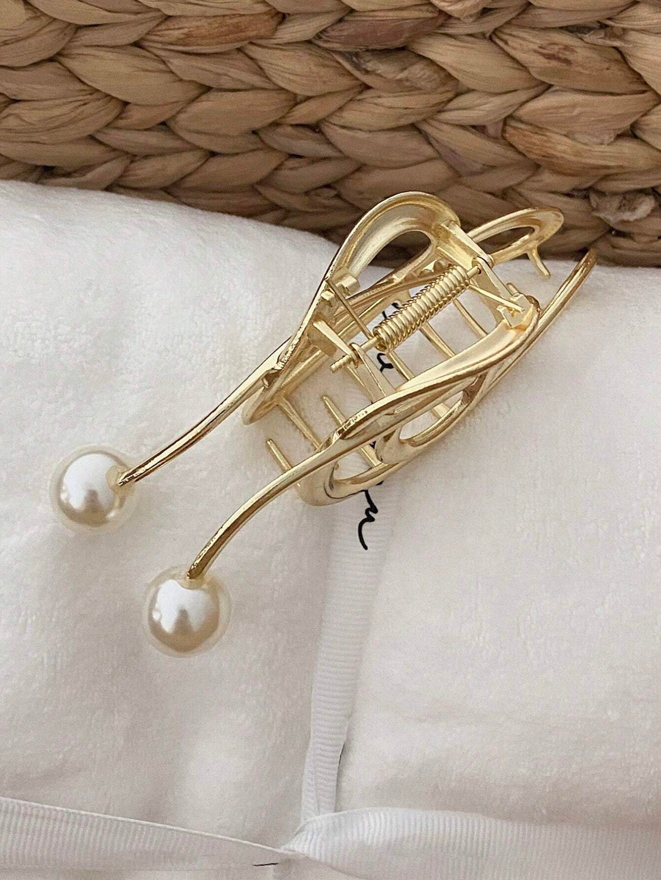 Pearl Detail Music Note Design Hair Claw,gold Music Note Hair Clip,clef ...