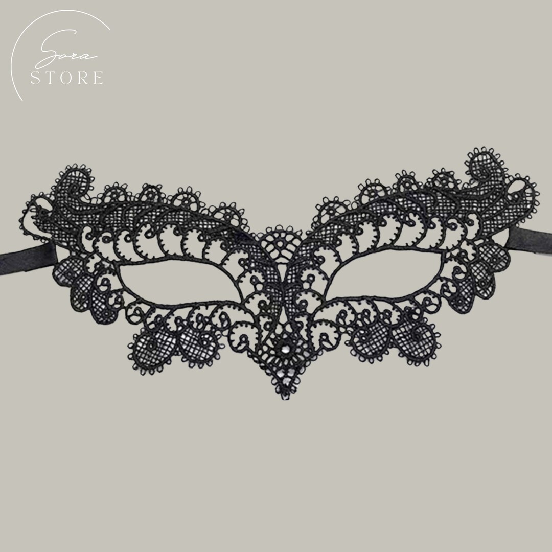 Black Masquerade Mask, Women's Mask, Prom Party Mask, Black Anniversary ...