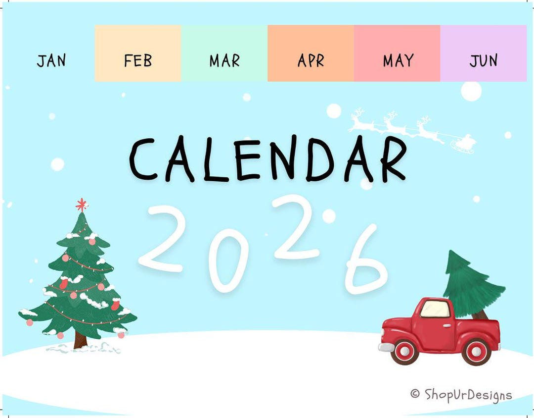 2026 Cute Printable New Year Monthly Calendar Pdf Download, 12 Month ...