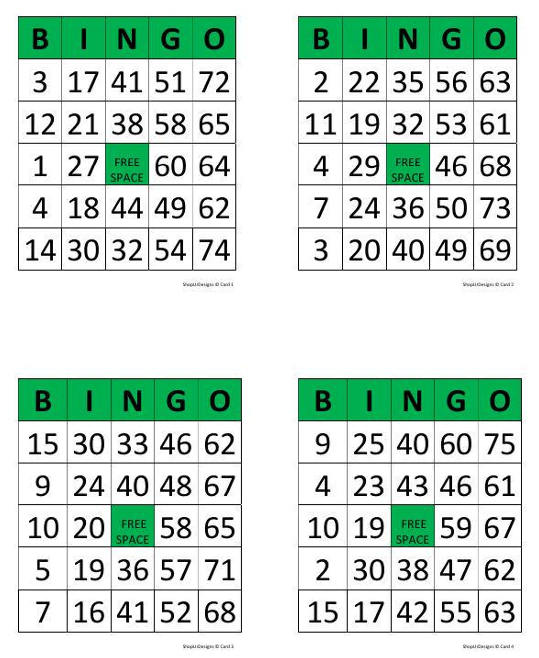 100 Green St. Patrick's Day Bingo Cards: Printable Party Game (PDF ...