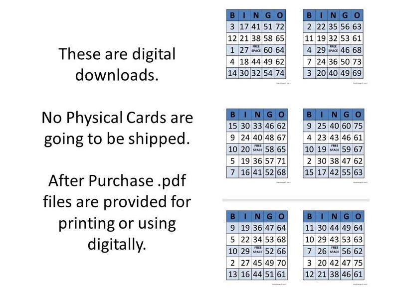 200 Unique Bingo Cards: Large Print Party Game (PDF Download), 1, 2, 4 ...