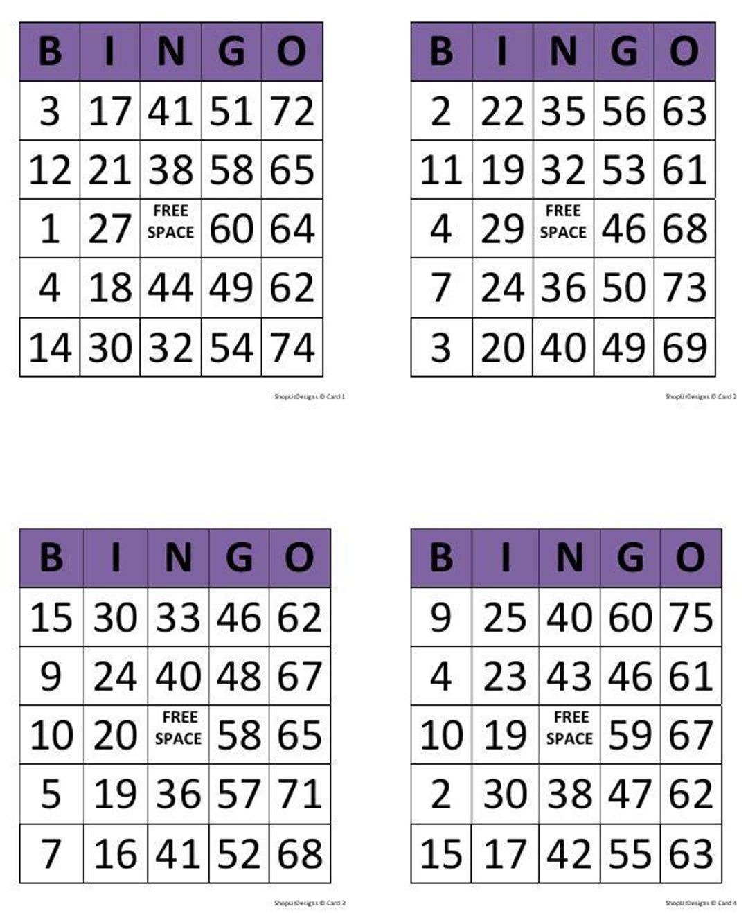 100 Unique Bingo Cards: Printable Cards for Adults & Kids (PDF Download ...