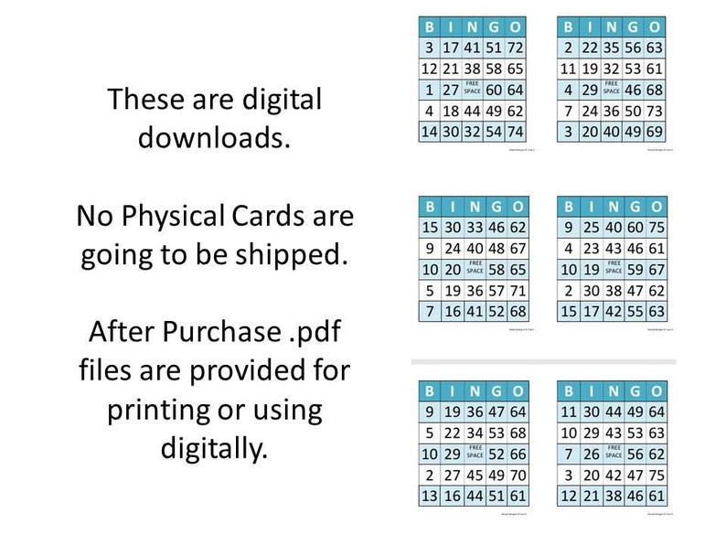 200 Large Print Bingo Cards Printable, Classroom Bingo Game for Large ...