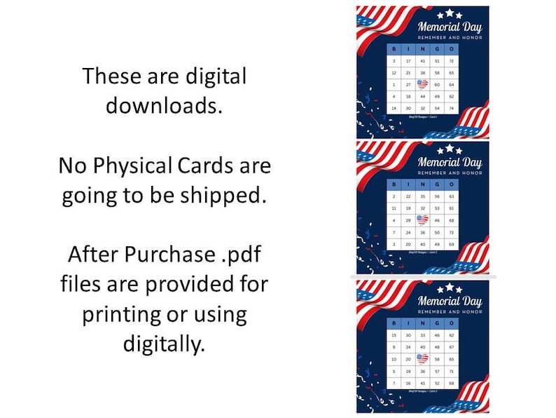 100 Memorial Day Bingo Cards: Patriotic Printable Games (PDF Download ...