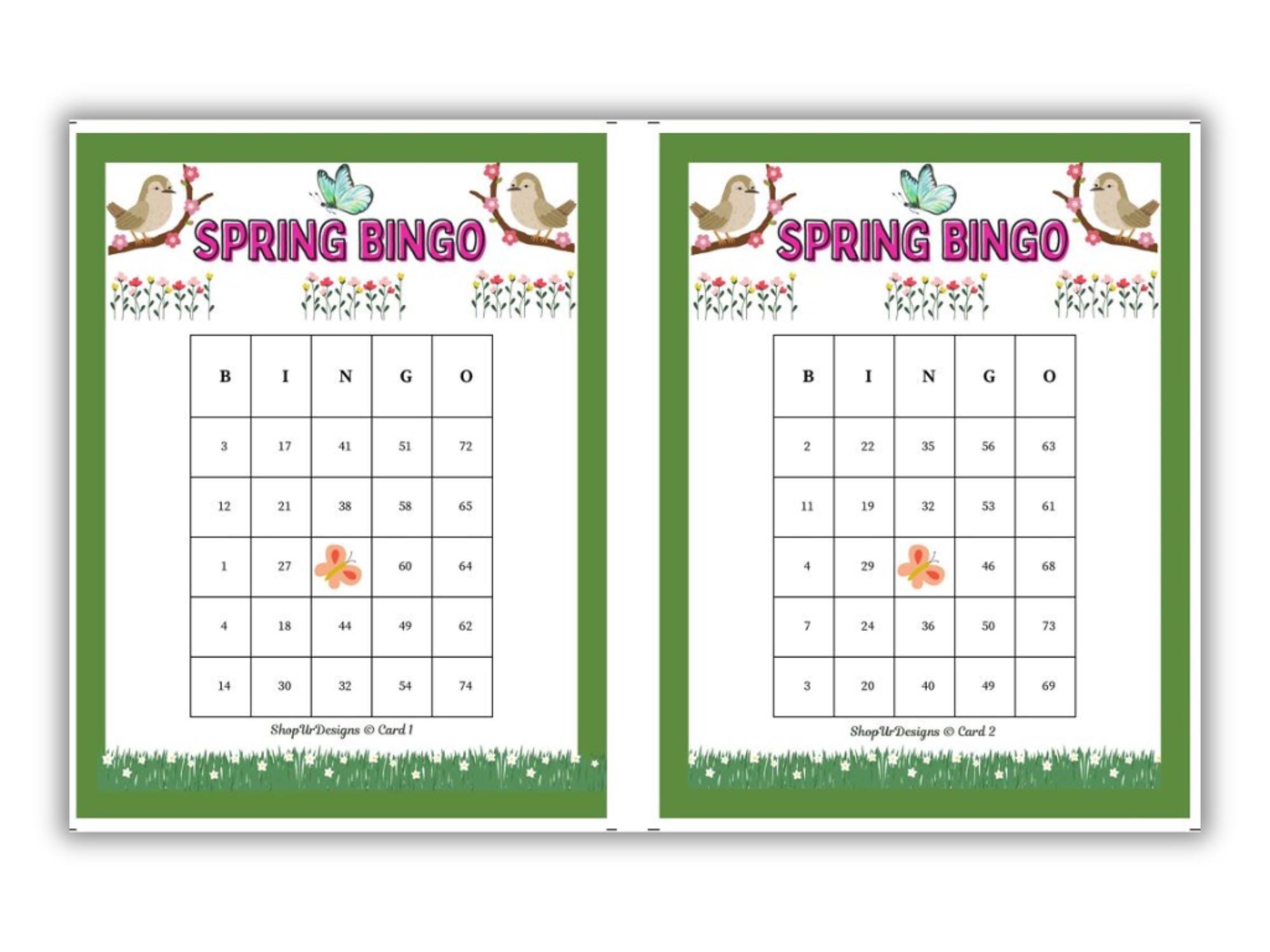 100 Spring Bingo Cards Printable for Kids, 100 Unique No Prep Bingo ...