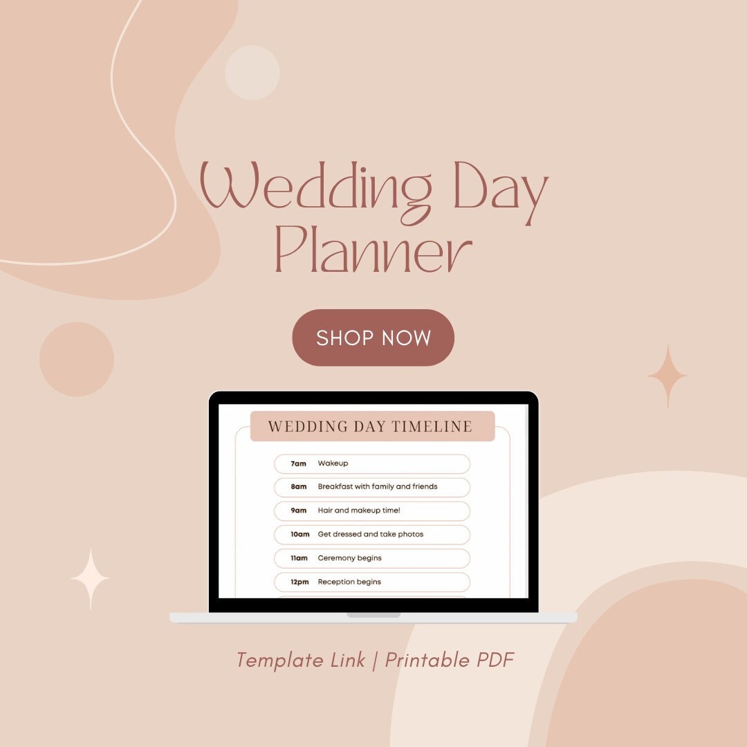 Digital Wedding Day Planner, Canva Template Link, Day of Wedding ...
