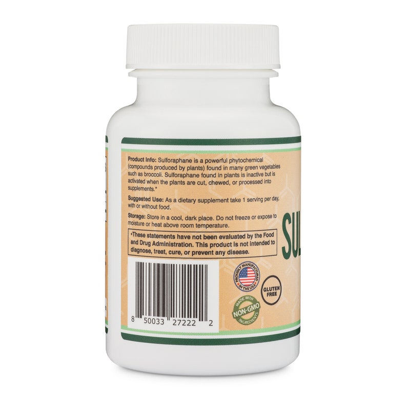 Sulforaphane Supplement 20mg of Activated and Stabilized Sulforaphane ...
