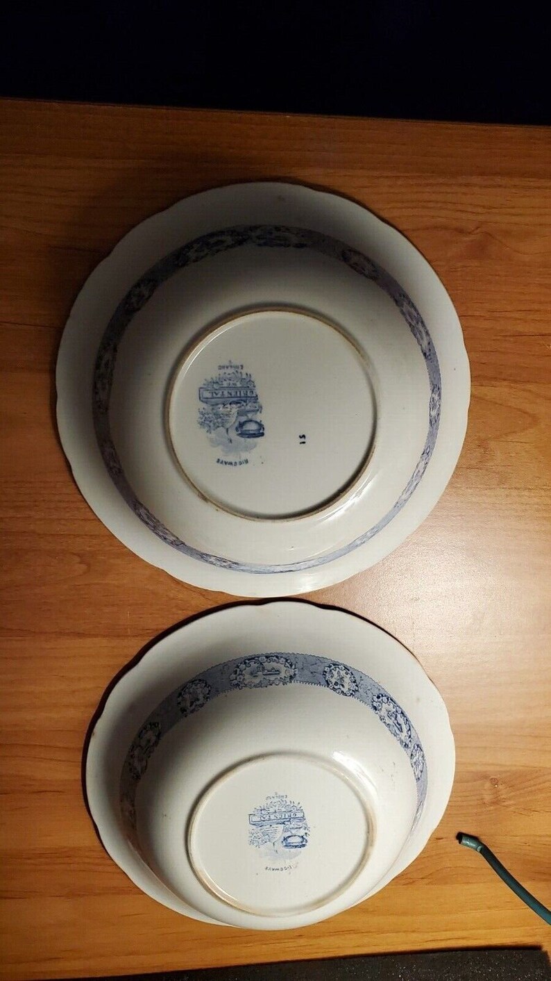 Ridgeway Oriental Blue England Serving Bowls Vintage Qty of 2 - Etsy