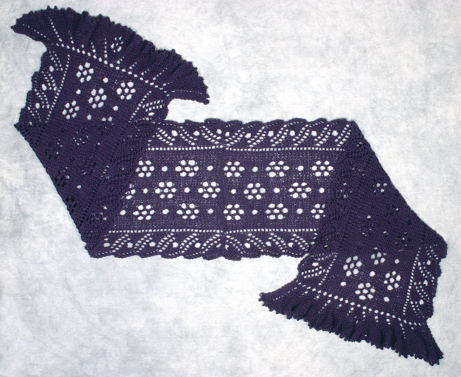 Lace Scarf, Lace Stole, Knitting Pattern, Charted Pattern, Digital ...