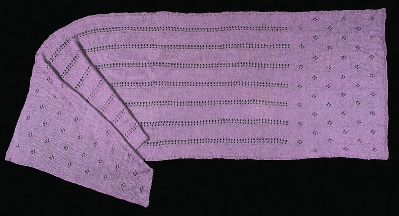 Pattern for Knitting, Simple Lace, Charted Instructions, Stole Design ...