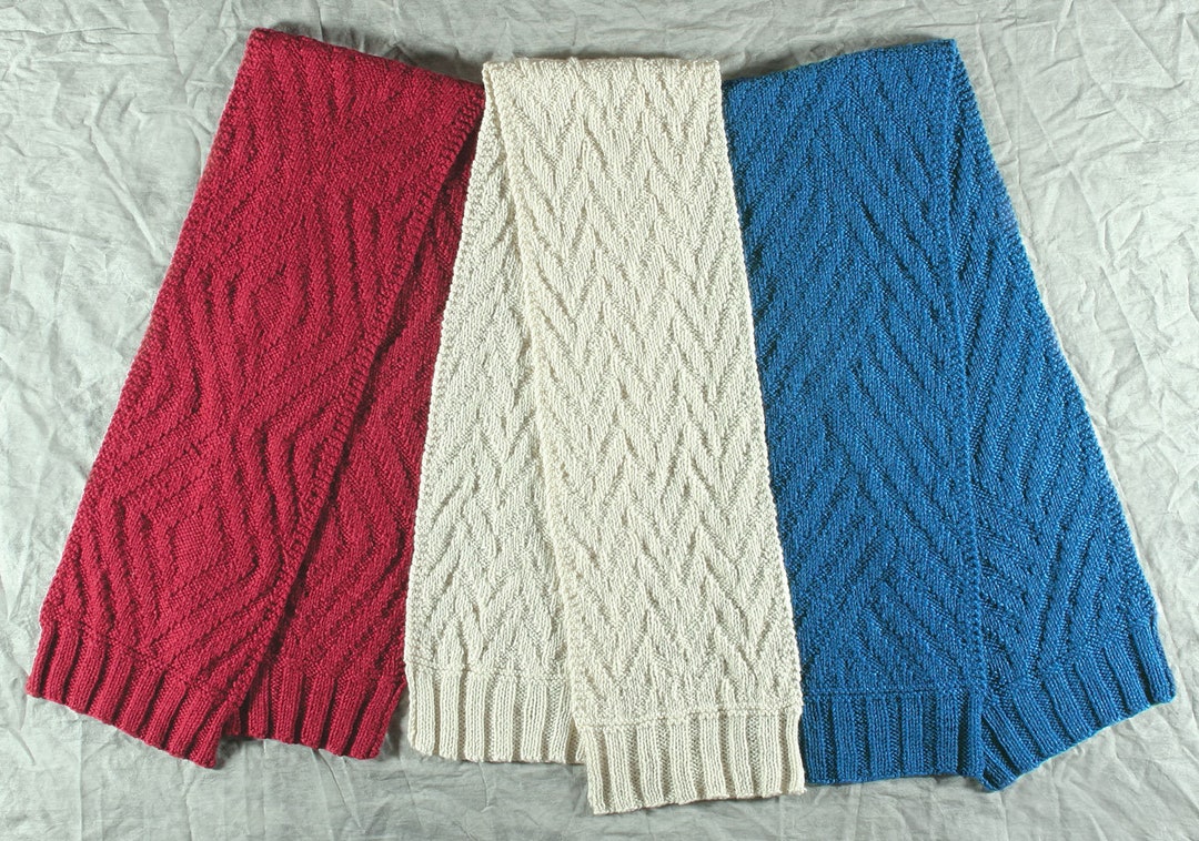 Scarf Knitting Pattern, Charted Instructions, Reversible Knit, Knitting ...