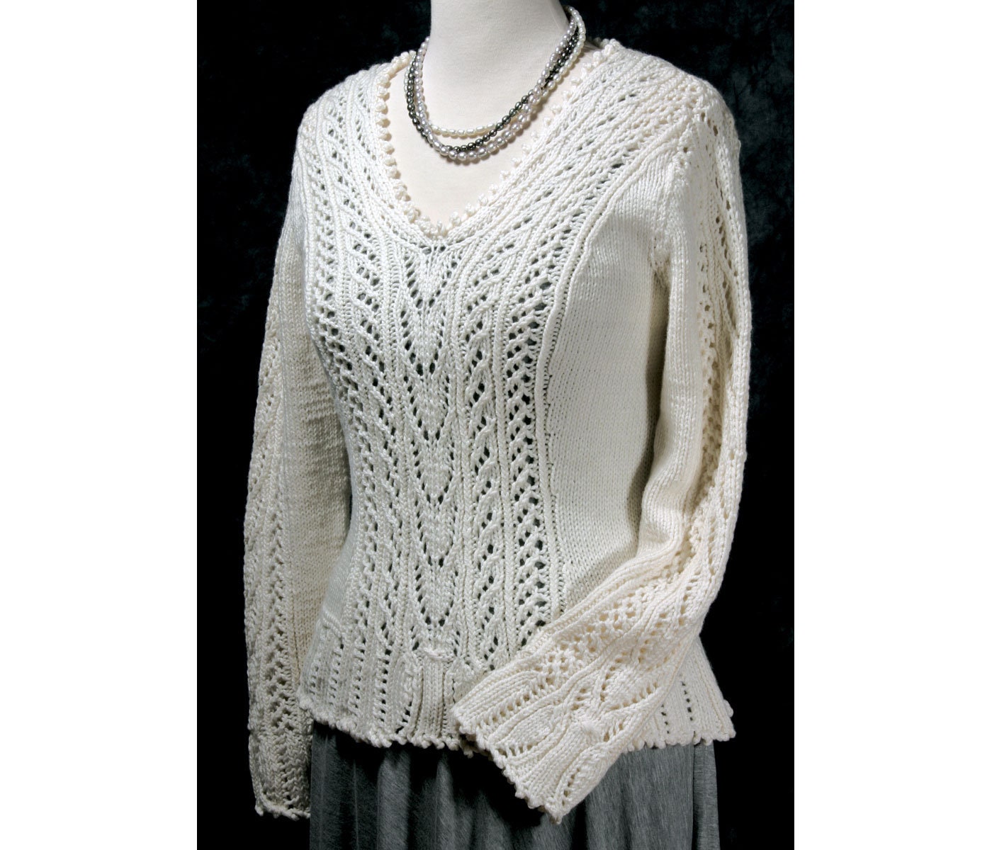 Lace Garment, Knitting Pattern, Knitted Sweater, Chart Instructions ...