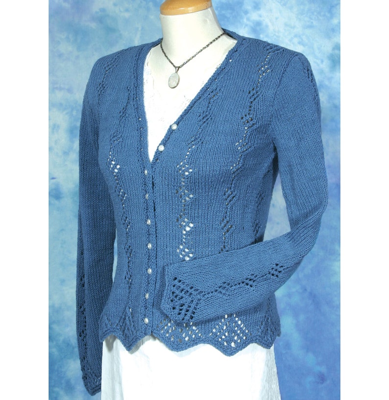 Lace Cardigan, Womens Knitting Pattern, Knitted Sweater, Charts ...