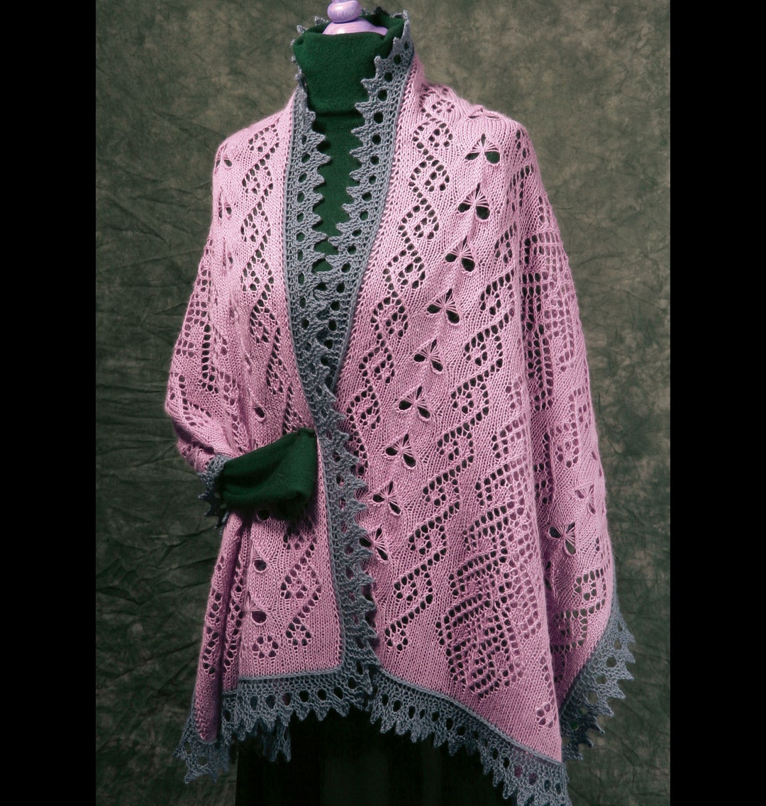 Knit Lace Stole, Knitting Pattern, Charted Instructions, Shawl Design ...