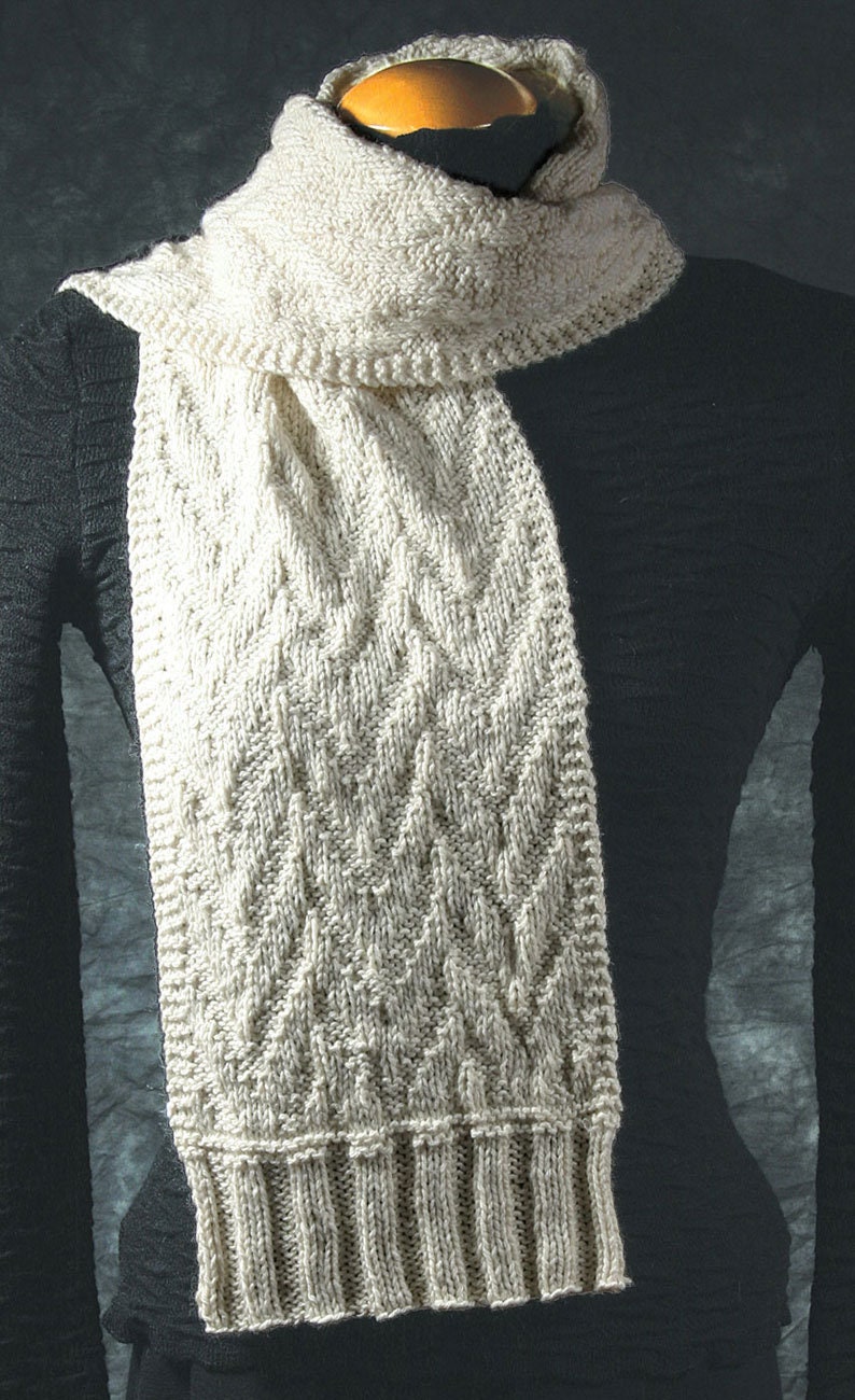 Scarf Knitting Pattern, Charted Instructions, Reversible Knit, Knitting ...