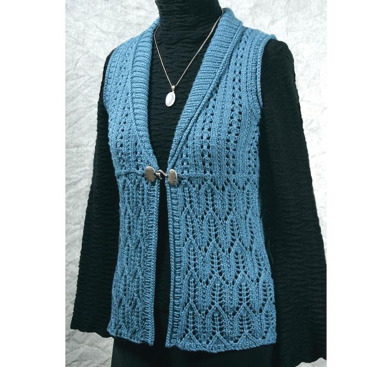 Knitting Pattern, Womens Vest, Knit Garment, Charted Lace, Pdf Pattern ...