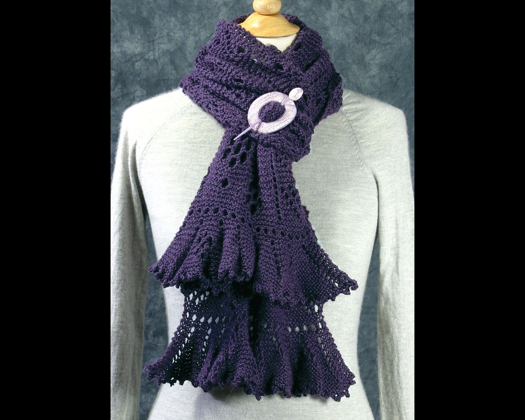Lace Scarf, Lace Stole, Knitting Pattern, Charted Pattern, Digital ...