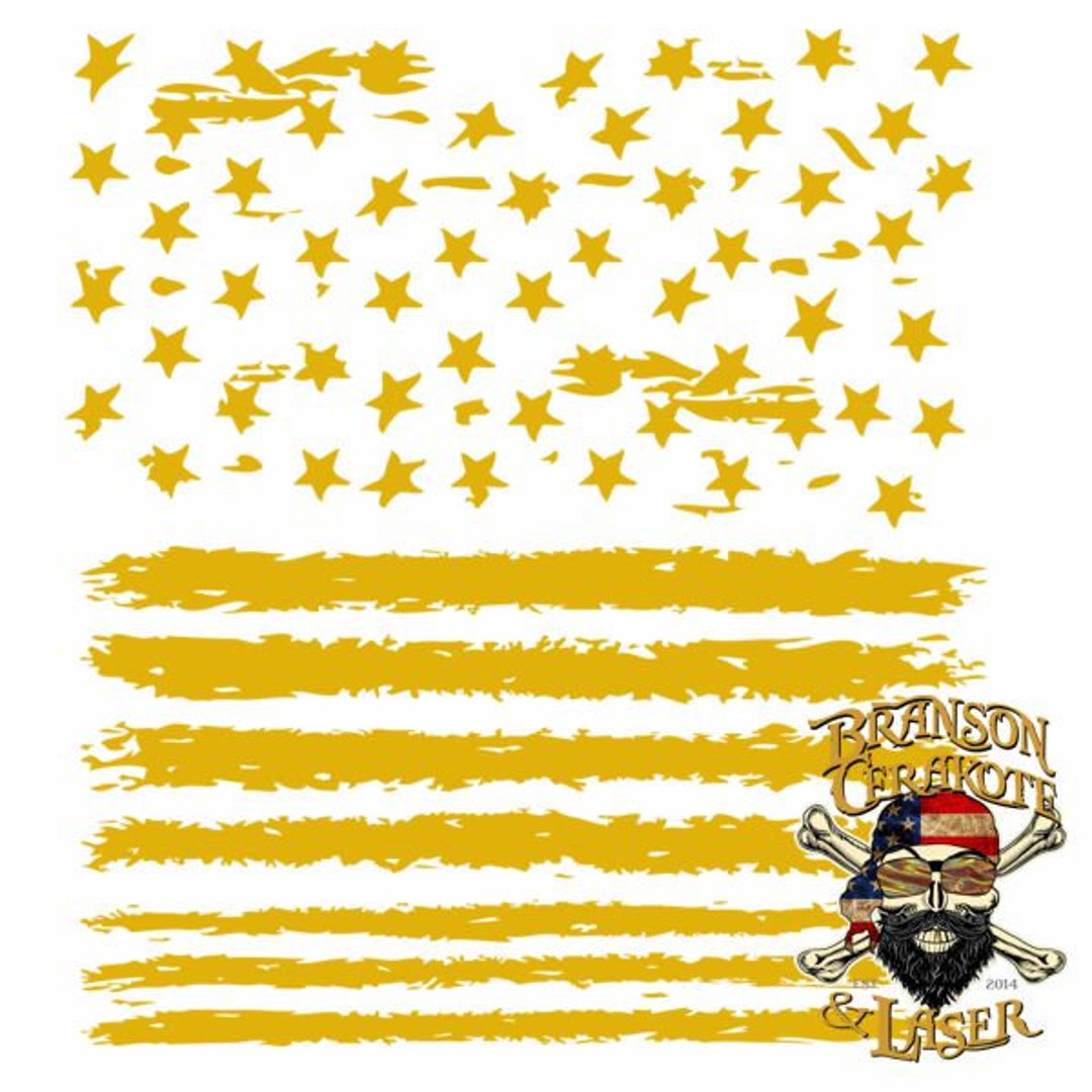 Tattered Stars and Stripes Stencil Pistol Sized Cerakote High Heat ...