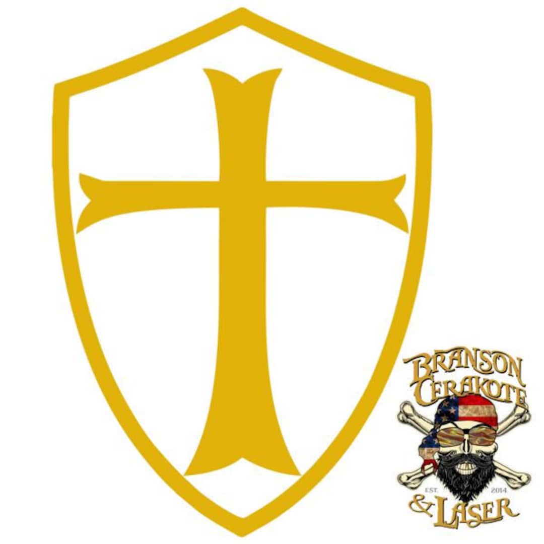 Crusader Cross and Shield Stencil Cerakote High Heat Stencil Vinyl - Etsy