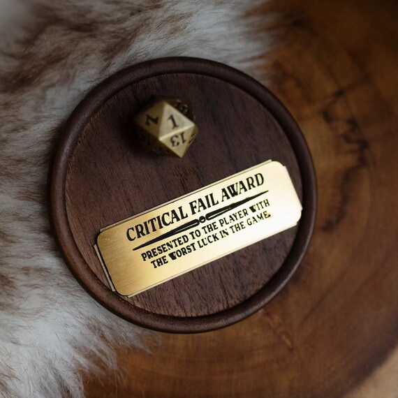 D&D Critical Fail Award Natural 1 Plaque Dice Award Dnd - Etsy