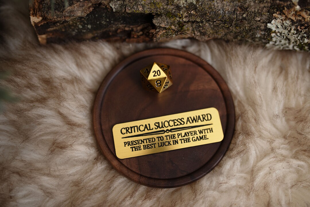 D&D Critical Success Award - Natural 20 Plaque - Dice Award - Dnd ...