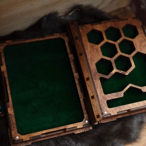 D&D Player Companion Box Dnd Spell Book Dungeon Case Wood Dnd Dice Box ...