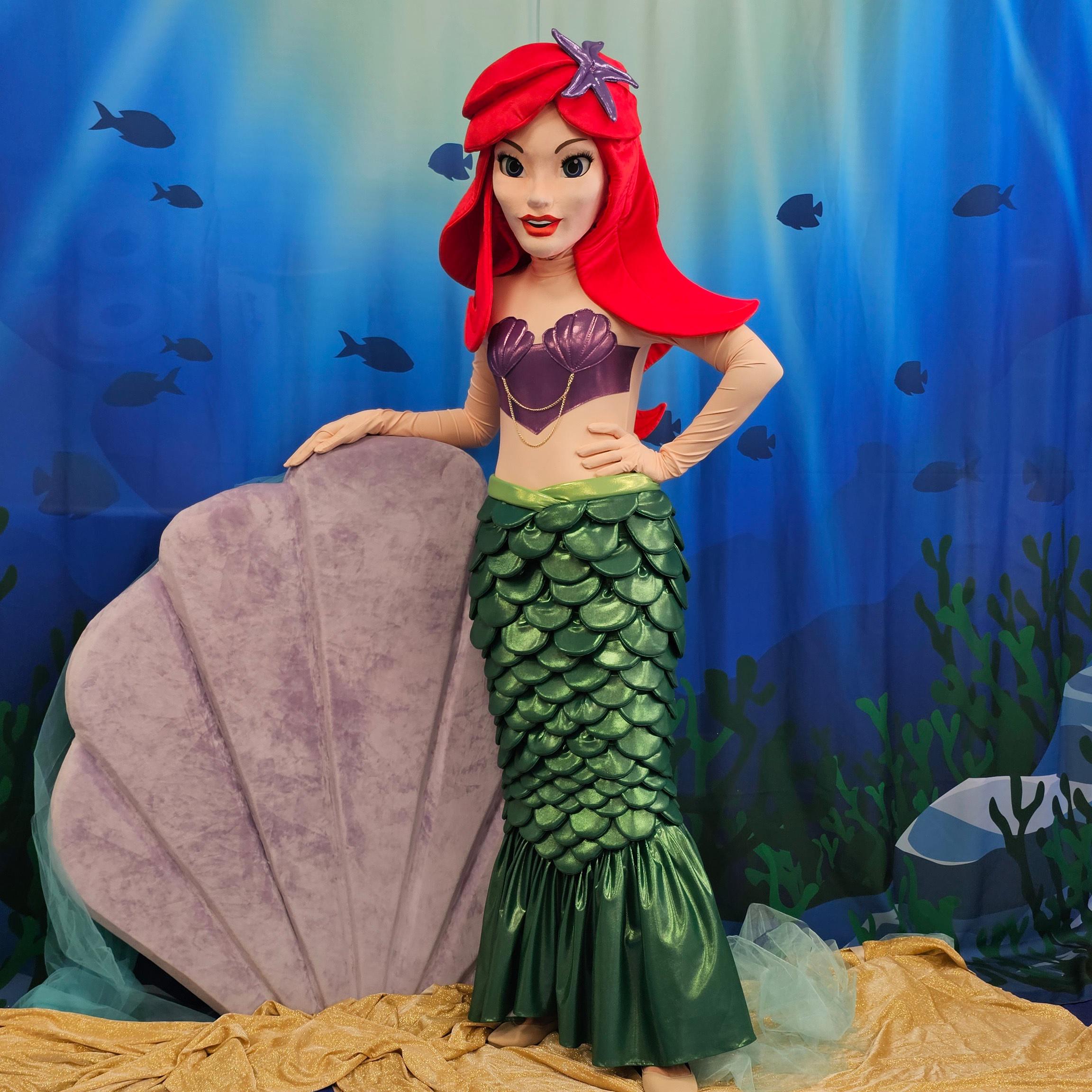 Enchanted Sea Princess - Mermaid Mascot Costume With Realistic 3D Head ...