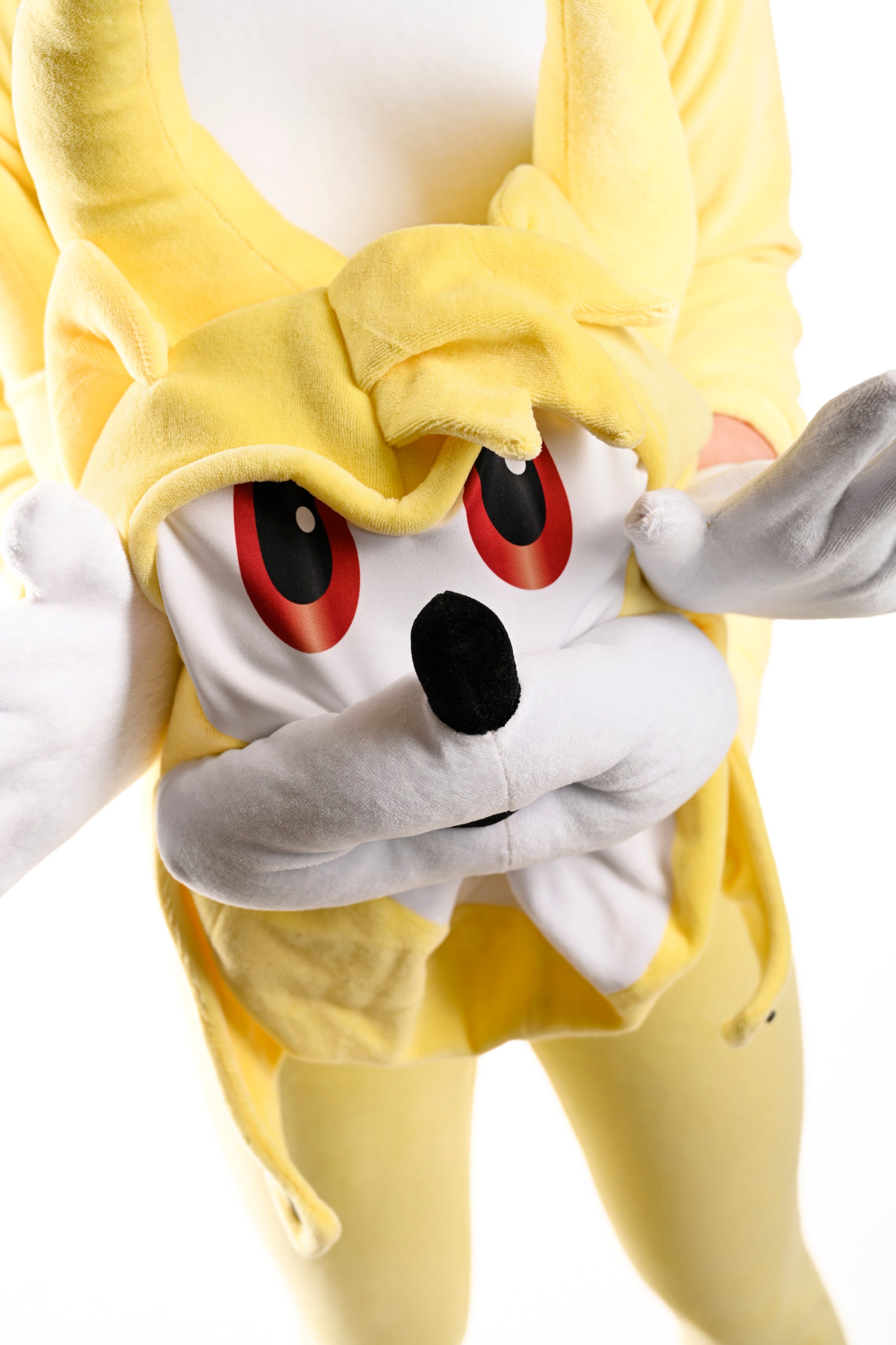 Yellow Super Sonic the Hedgehog Kids Costume – Plush Fleece Jumpsuit ...