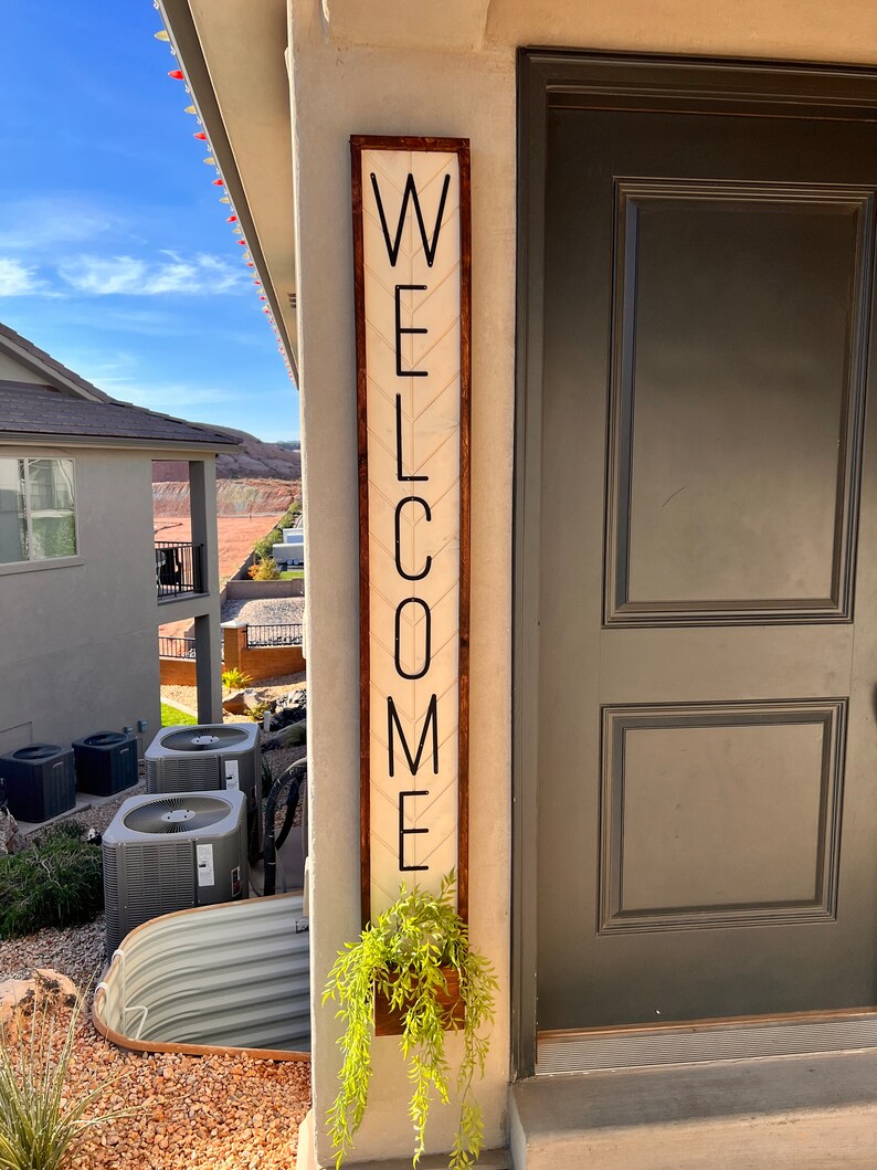 BEAUTIFUL WELCOME SIGN With Planter Box. - Etsy