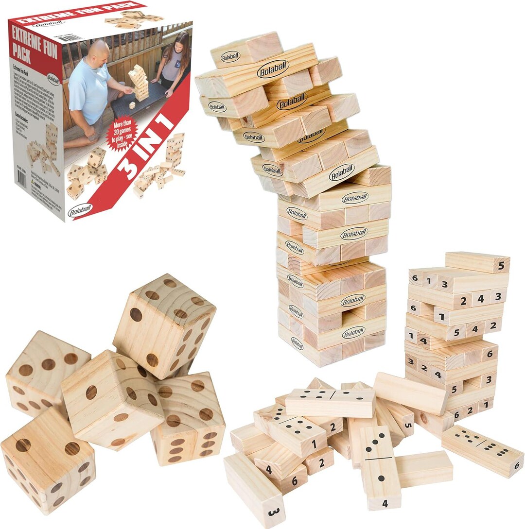 3 in 1 Game Set Includes 45 Pieces Large Tumbling Blocks, 28 Giant ...