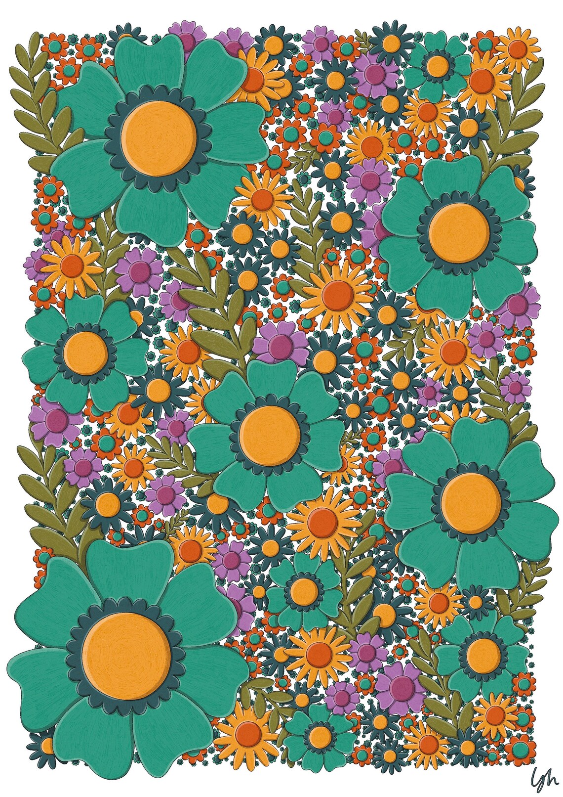 Scattered Flowers Art Print - Etsy