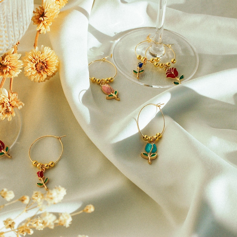 Wine Glass Charms Set 8 - Etsy