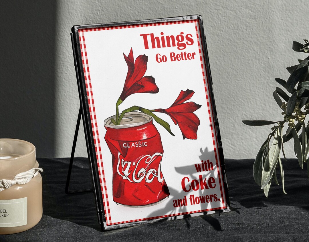 Vintage Coca-cola Poster, Pop Art Kitchen Print, Retro Soda Wall Art ...
