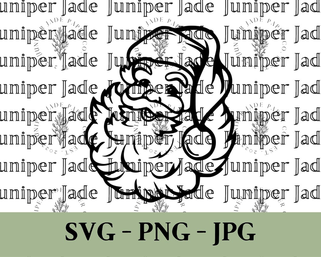 Vintage Santa Outline Svg Instant Digital Download Svg, Png, and Jpg ...