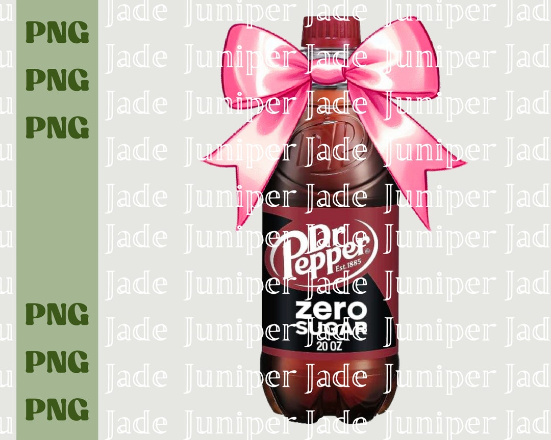 Doctor Pep Zero Sugar With Pink Bow Png Instant Digital Download PNG ...