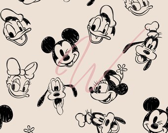 Pastel Magical Mouse Park Day Spring and Summer Repeating Pattern for ...