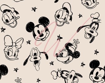 Pastel Magical Mouse Park Day Spring and Summer Repeating Pattern for ...