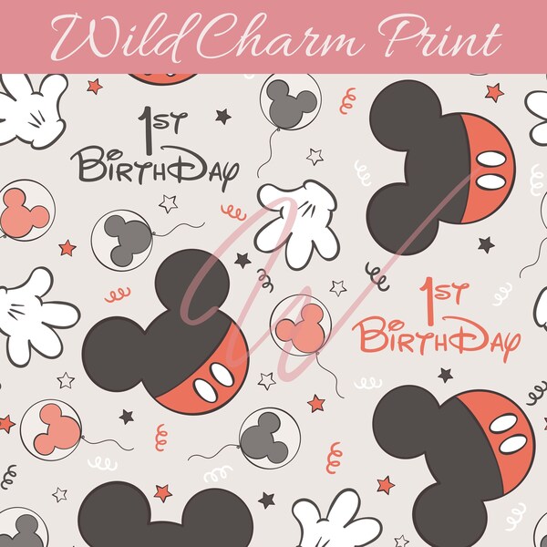 Mickey Mouse Seamless Pattern - Etsy