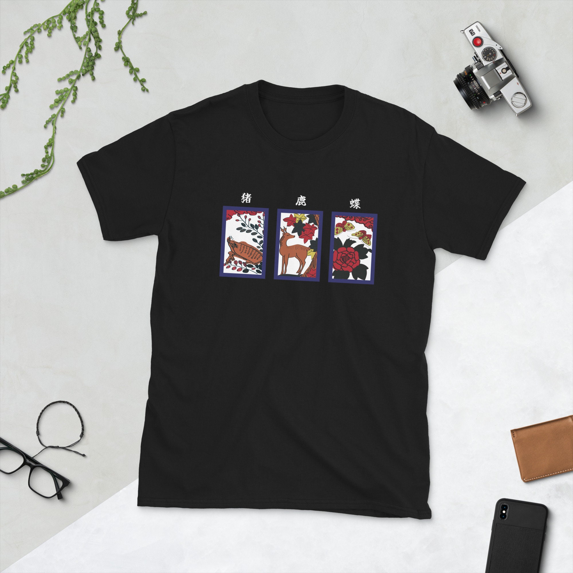 Japanese Hanafuda Inoshikacho Short-sleeve Unisex T-shirt - Etsy