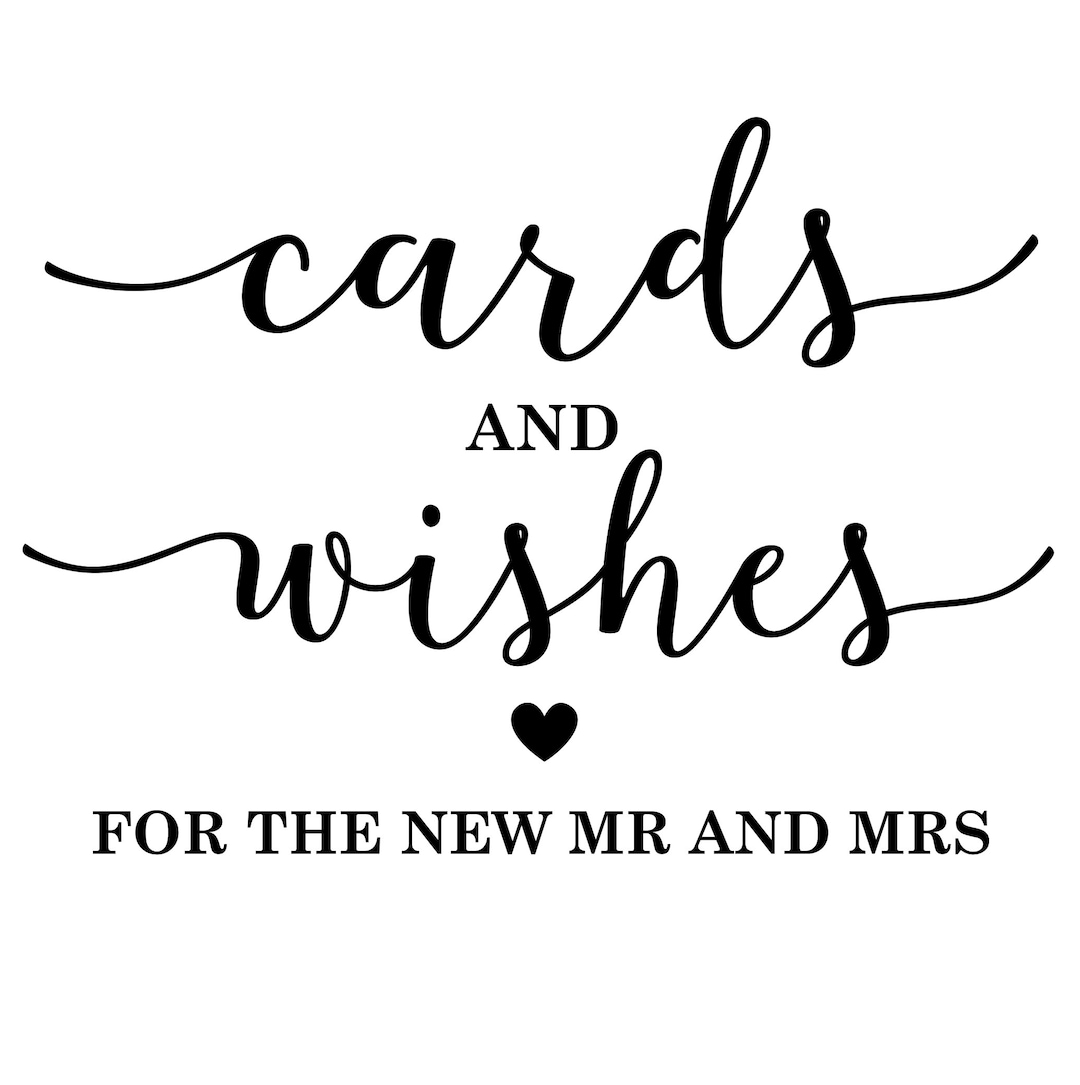 Cards And Wishes For The New Mr And Mrs Vinyl Decal Sticker Diy Wedding