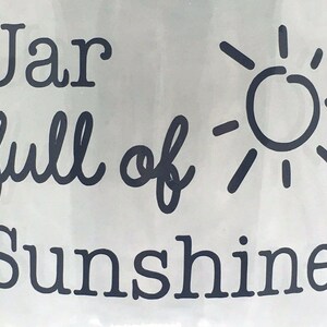 Jar Full of Sunshine Vinyl Decal Sticker Ideal for DIY - Etsy