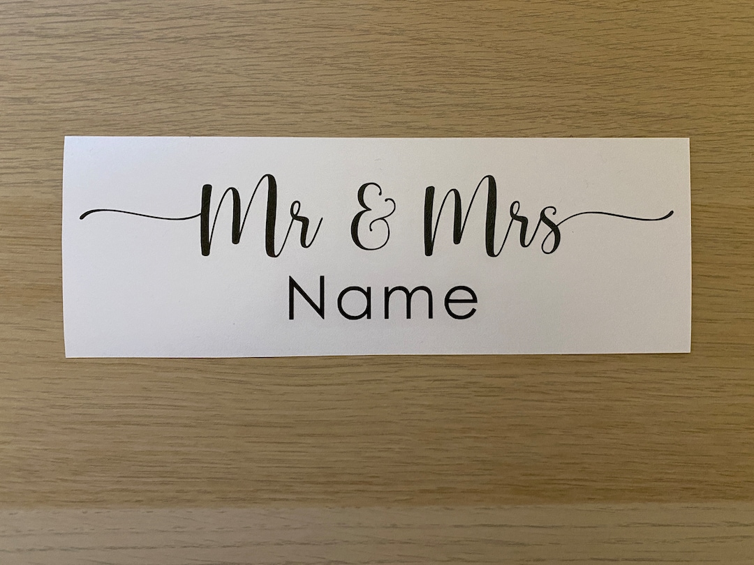 Mr & Mrs, Mr Mr, Mrs Mrs Surname Vinyl Decal Sticker 20/29cm - Etsy