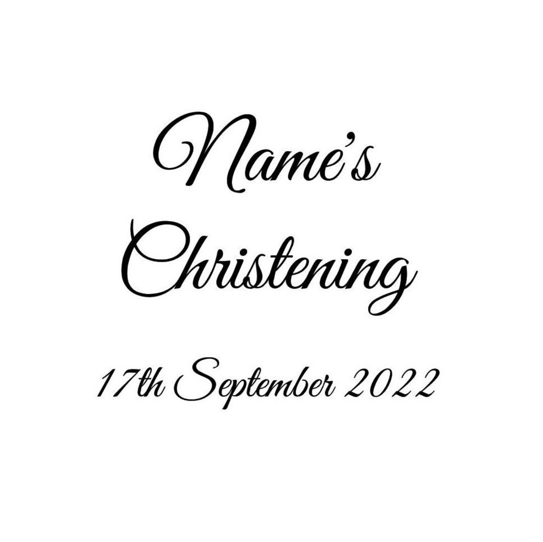 Personalised Christening Vinyl Decal Sticker 23cm X 20cm A4 Size ...
