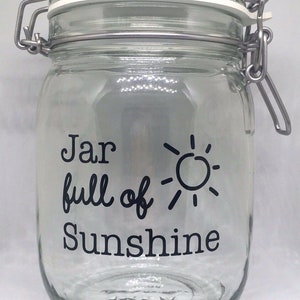 Jar Full of Sunshine Vinyl Decal Sticker Ideal for DIY - Etsy