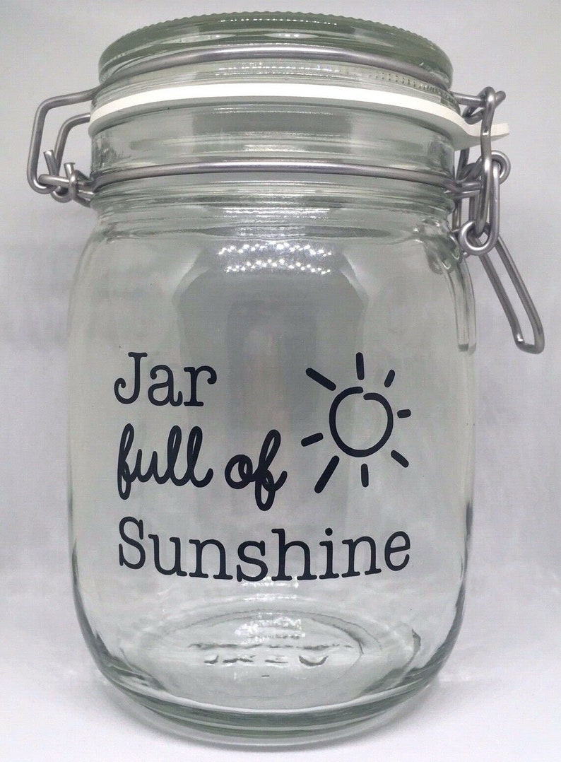 Jar Full of Sunshine Vinyl Decal Sticker - Ideal for DIY Happiness ...